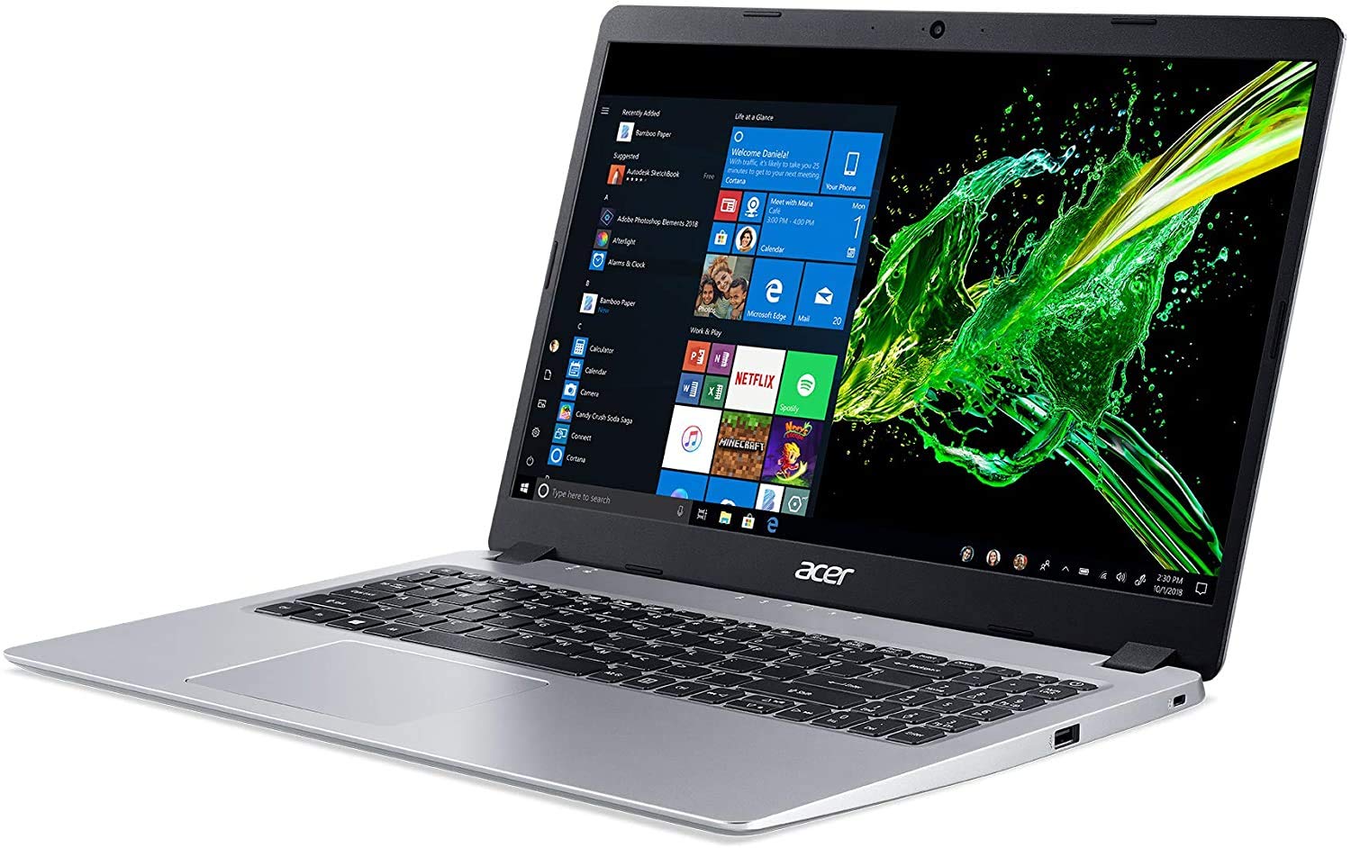 2021 Newest Acer Aspire 5 Slim Laptop, 15.6 inches Full HD IPS Display, AMD Ryzen 3 3200U, Vega 3 Graphics, 8GB DDR4, 128GB SSD, Backlit Keyboard, Windows 10 + Nly MP