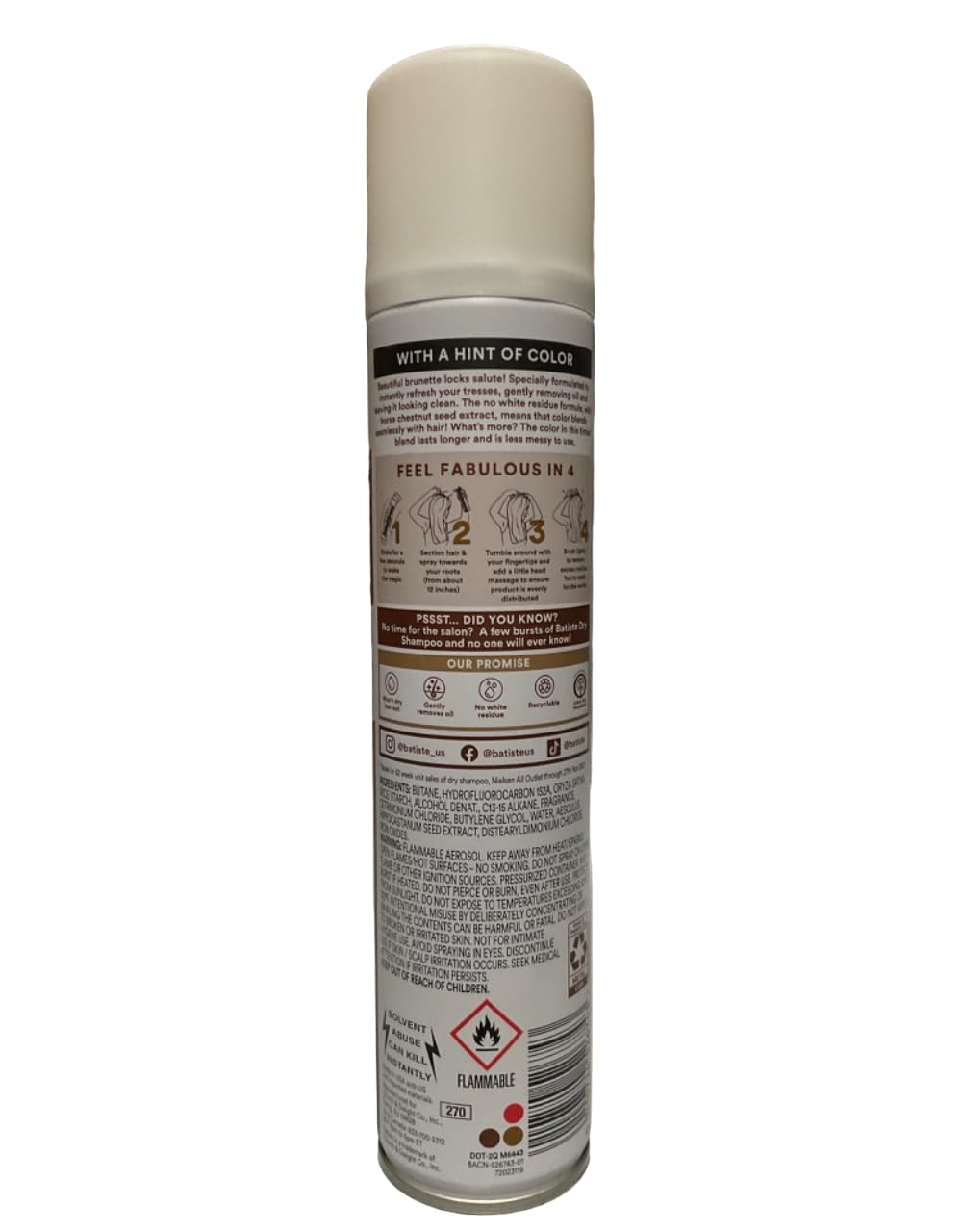 Batiste, Dry Shampoo, Brunette, 3.81 oz.