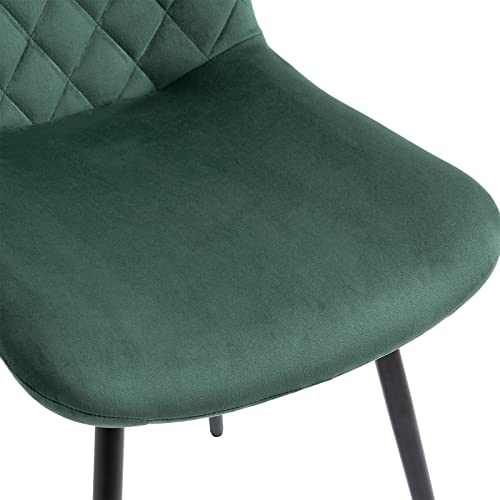 ANOUR Modern Dining Chairs, Velvet Kitchen Chair, Living Room Chairs, Set of 2, Upholstered Side Chair with Metal Legs for Dining Room Kitchen Bedroom Vanity