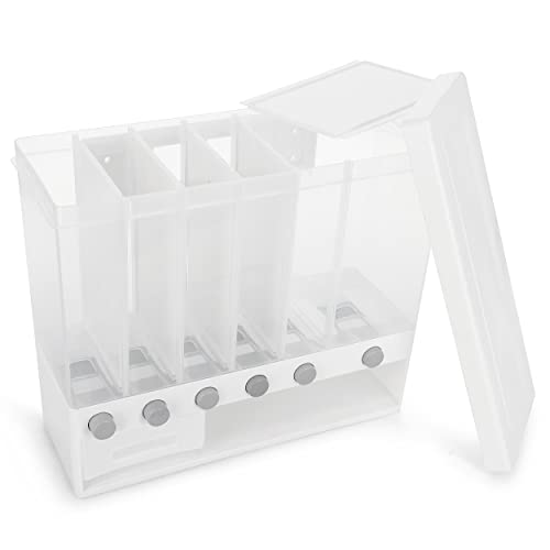 7Penn Multiple Dry Food Dispenser System - 6 Grid Beans and Rice Dispenser Airtight Storage Plastic Containers for Food