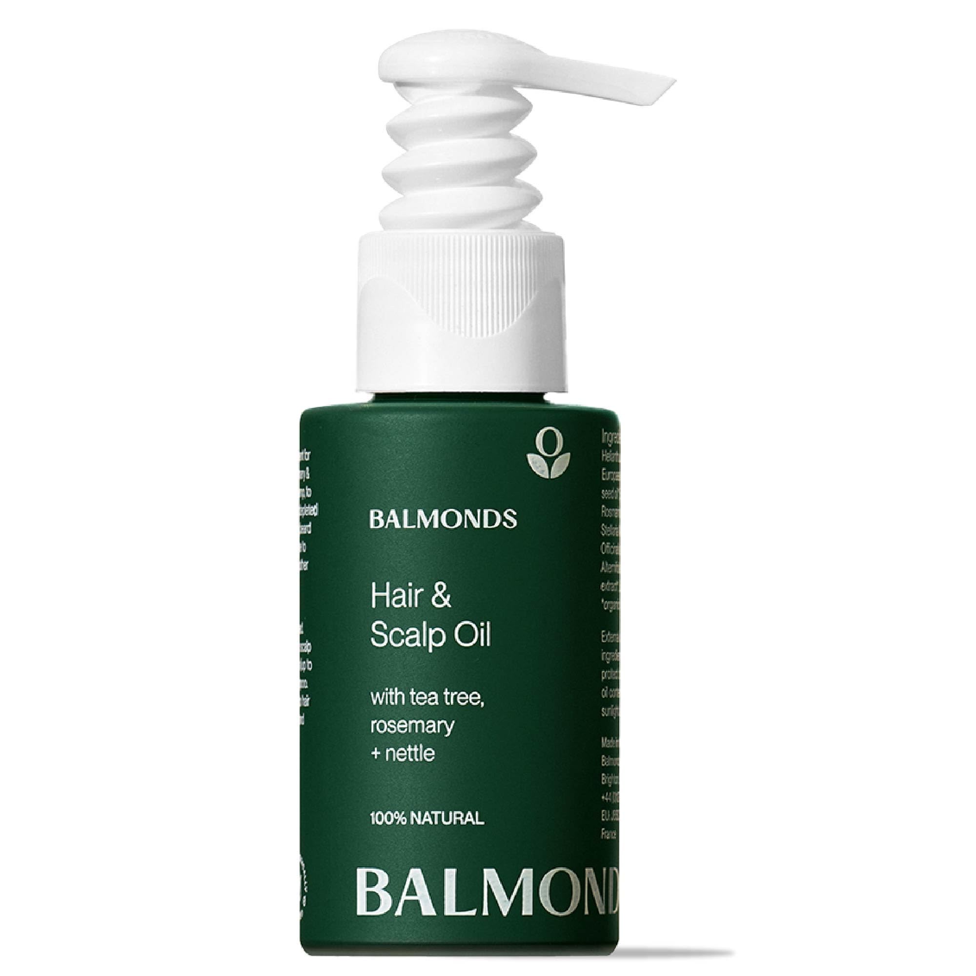 Balmonds Hair, Scalp & Beard Oil 1.7 Oz with Rosemary, Hemp & Tea Tree - Natural Conditioning Treatment for Dry, Itchy Scalps - Nourishes & Moisturizes