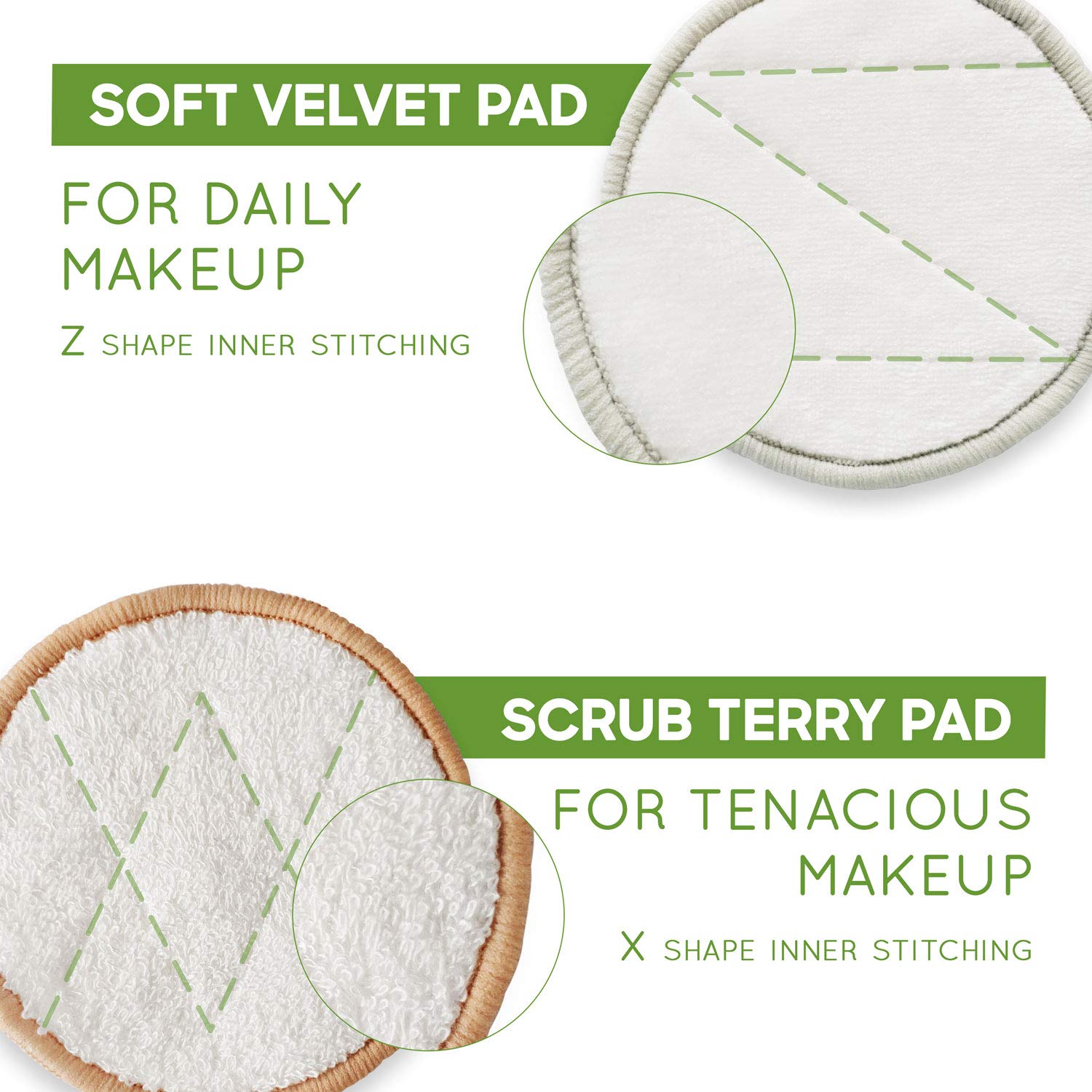 Bambaw Reusable Makeup Remover Pads | 16 Cotton Rounds with Laundry Bag | Reusable Cotton Pads for Face | Eye Makeup Remover Pads | Cotton Rounds for Face | Reusable Cotton Rounds | Cotton Pads