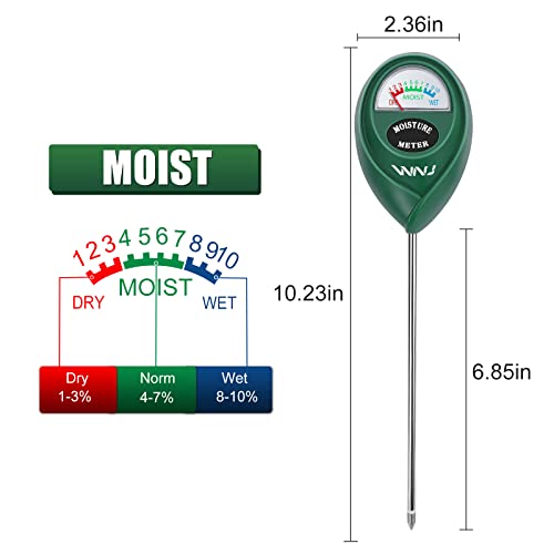 2 Pack Soil Moisture Meter, Plant Water Monitor, Lawn Moisture Meter,Soil Hygrometer Sensor for Gardening, Farming, Indoor and Outdoor Plants