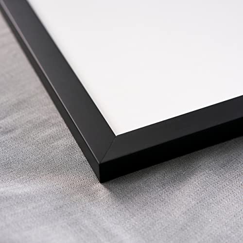 7x11 Contemporary Black Wood Picture Frame - UV Acrylic, Foam Board Backing, & Hanging Hardware Included!
