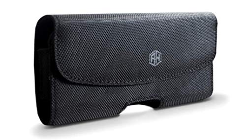 AH Military Grade Phone Holster Men Cell Phone Holsters Belt Case with Loop Cell Phone Nylon Clip Magnetic Pouch For Android Galaxy iPhone 12 Pro Max 6+ 7 Plus 8 Plus Holster Fit Commuter Case (Large)