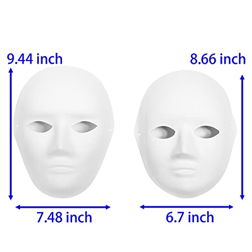 CALPALMY 30 Pack 2 Sizes Paper Mache Masks - Create Artistic Craft Projects from Wall Decorations to Theater and Halloween Costumes; Party, Masquerade Parties and Classroom Art
