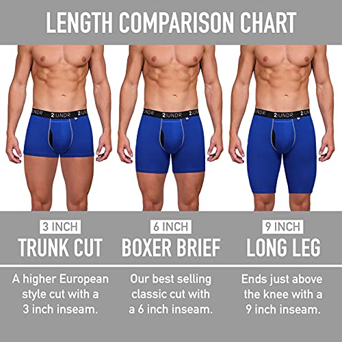 2UNDR Men's Flow Shift 9" Long Leg Underwear (White, Large)