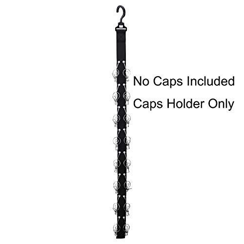 LEVOSHUA Closet Hanging Cap Organizer, 16 Baseball Cap Rack, Closet Hook Cap Holder Hat Storage Organizer - Keep Hats Cleaner Than a Hat Rack (1 Pack)