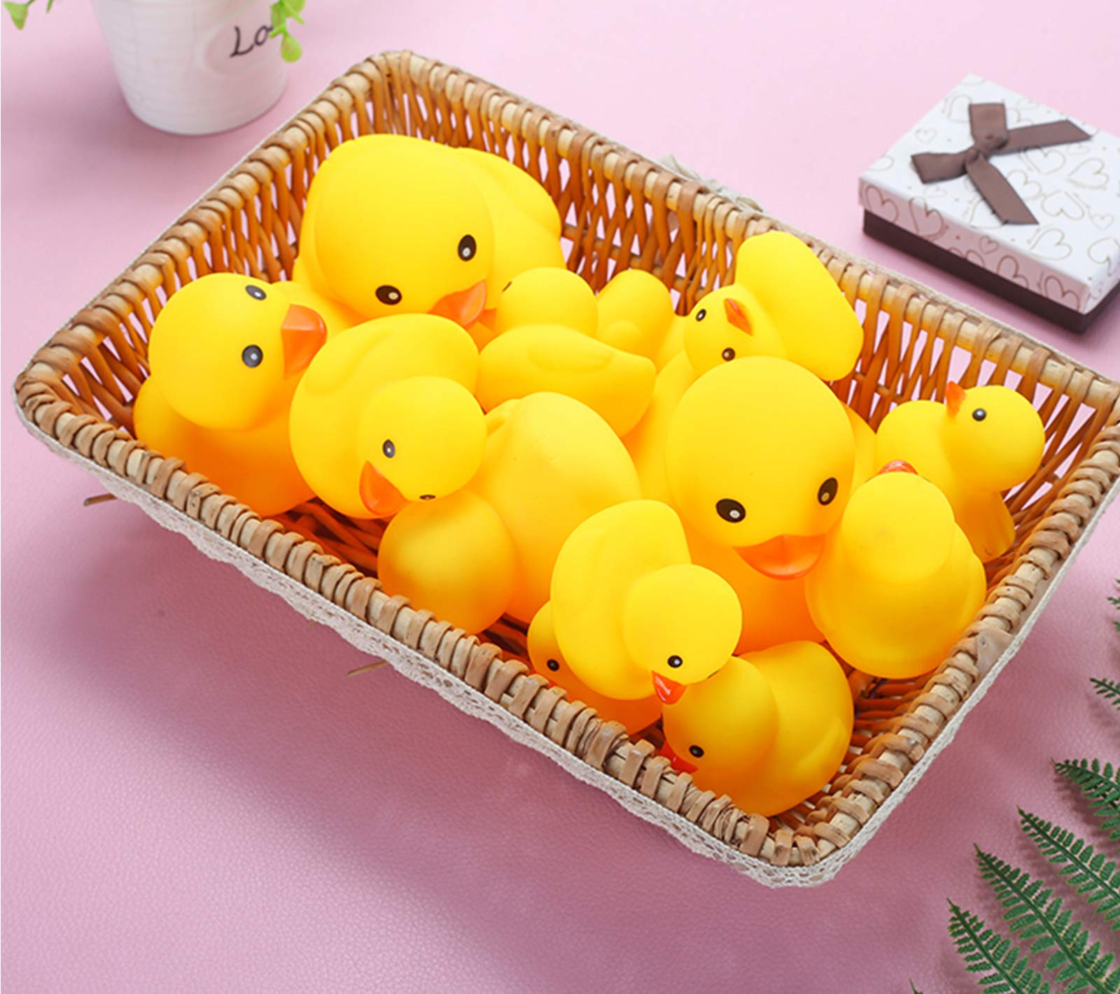 AHUA Bath Duck Toys 20 PCS Mini Rubber Ducks Squeak and Float Ducks Baby Shower Toy for Toddlers Boys Girls over 3 Months(1.8'')