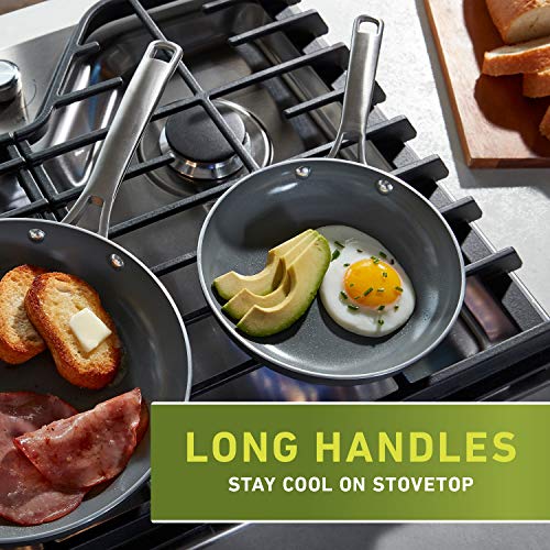 Calphalon 11-Piece Pots and Pans Set, Oil-Infused Ceramic Cookware with Stay-Cool Handles, PTFE- and PFOA-Free, Dark Grey