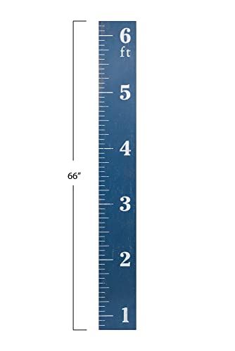Creative Co-Op Growth Chart Ruler Wall Décor, 0.75" x 66.00", Blue