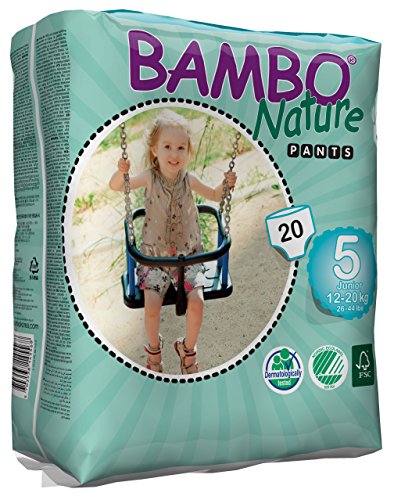Bambo Nature Eco Friendly Baby Training Pants Classic for Sensitive Skin, Size 5 (26-44 lbs), 20 Count