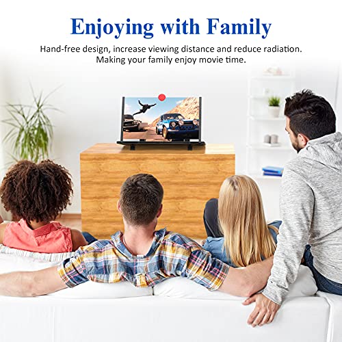 Fanlory 12" Screen Magnifier –3D HD Mobile Phone Magnifier Projector Screen for Movies, Videos, and Gaming–Foldable Phone Stand with Screen Amplifier–Supports All Smartphones(Black)
