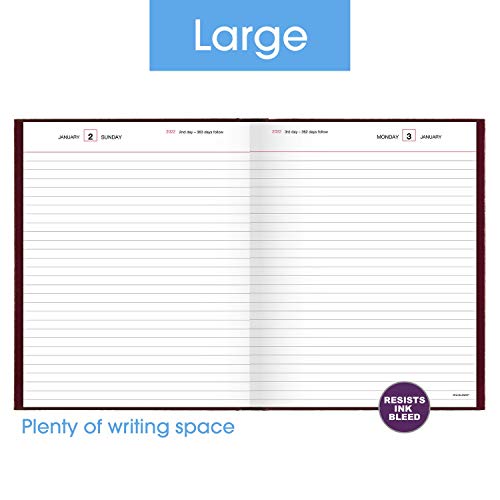 2022 Diary by AT-A-GLANCE, Standard Daily Diary, 7-1/2" x 9-1/2", Medium, Red (SD37413)