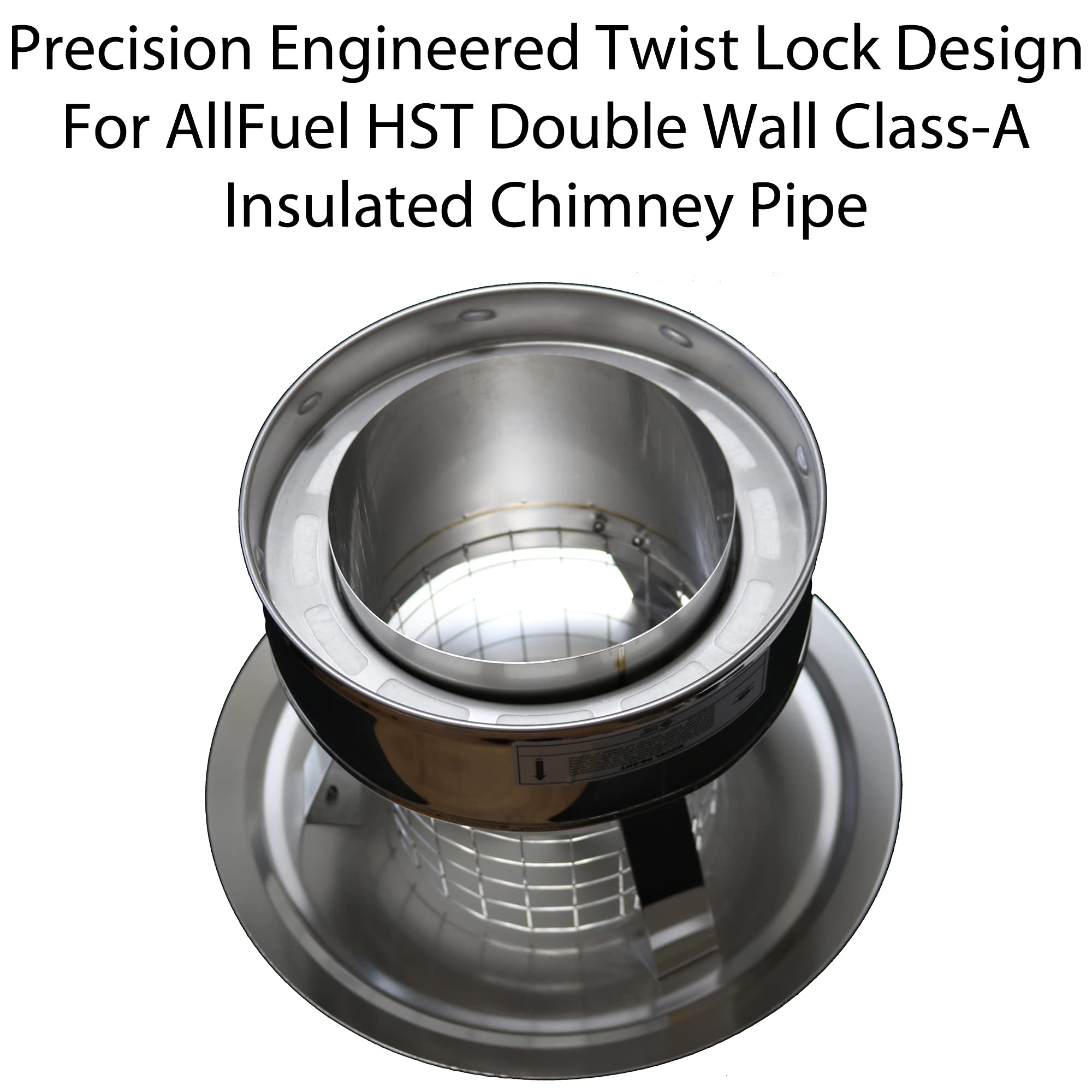 AllFuel HST Flat Top Rain Cap for 6" Diameter 304 Stainless Steel All Fuel Class-A Double Wall Insulated Chimney Pipe