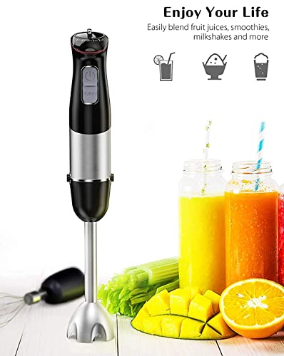 Aibesy Hand Blender Electric,Handheld Immersion Blender,Stick Blender with 6 Adjustable Speeds and Turbo Function,500W 2-in-1 Hand Blender with Whisk
