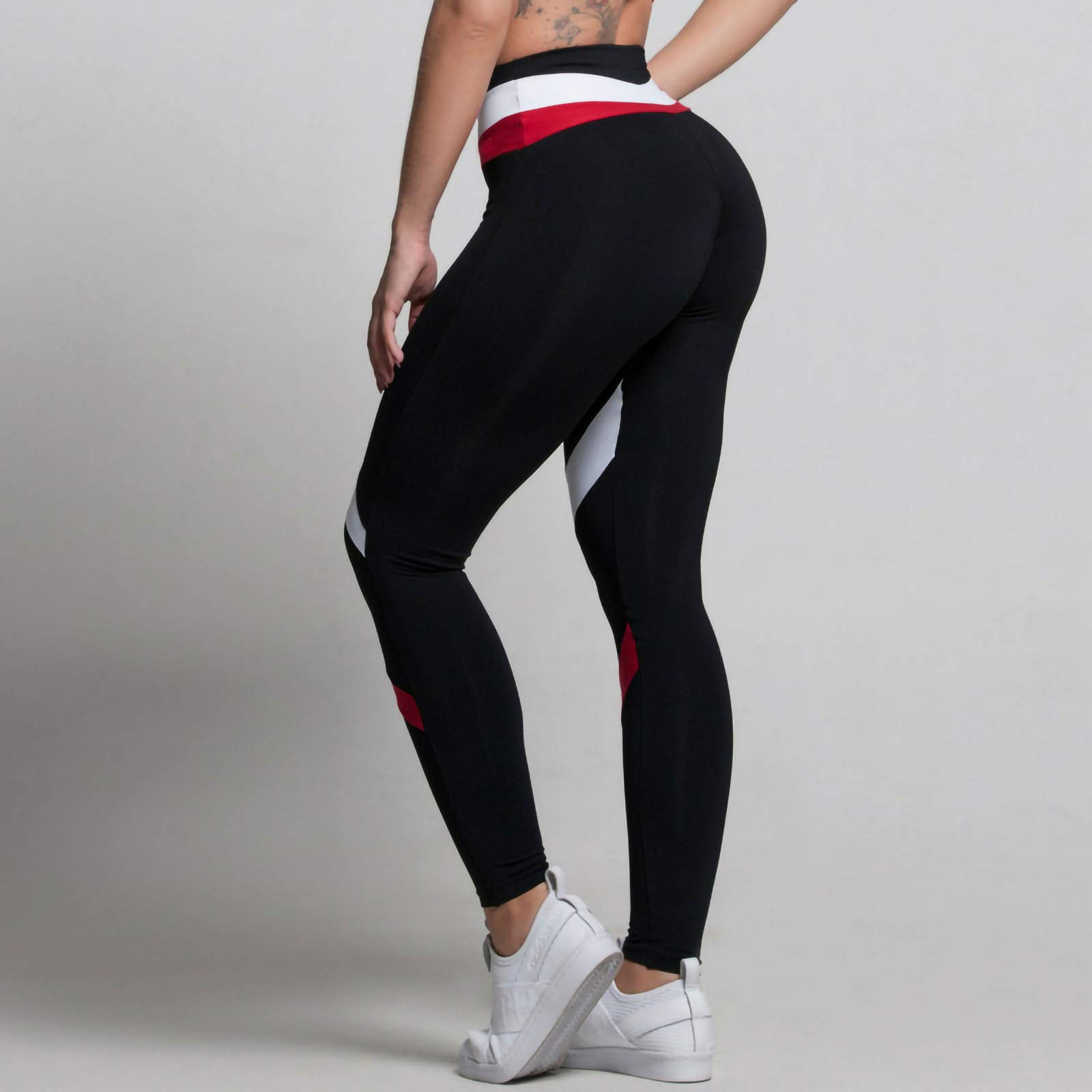 Bblulu Women's Striped High Waisted Yoga Pants Color Block Tummy Control Workout Leggings Butt Lifting Stretchy Tights