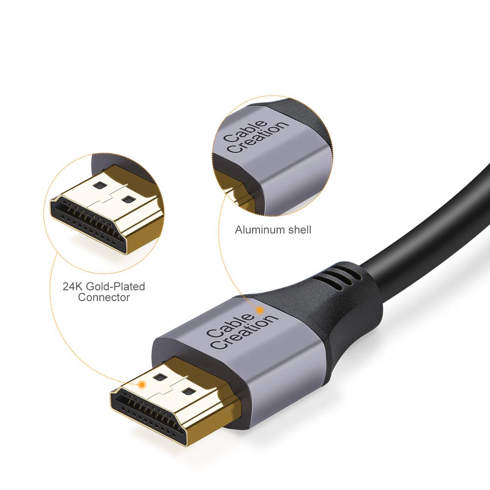 CableCreation 8K HDMI Cable 3.3FT/1m, HDMI to HDMI Cable 8K@60Hz, eARC HDR HDCP 2.2 2.3 for MacBook Pro 2021, TV, 8K UHD TV, PS5, PS4, Xbox, Laptop, PC, DVD, Projector