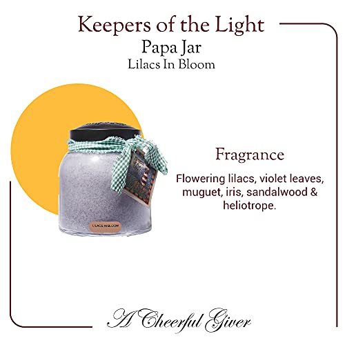 A Cheerful Giver β Lilacs In Bloom - 34oz Papa Scented Candle Jar with Lid - Keepers of the Light - 155 Hours of Burn Time, Gift Candle, Violet