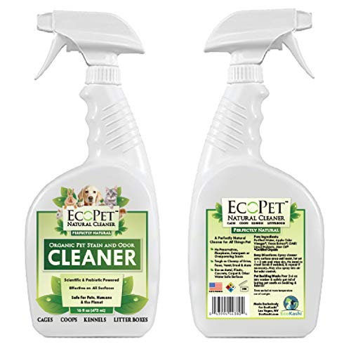 EcoPet All Natural Pet Odor and Stain Remover - Probiotic Powered Multi Surface Cleaner - Effective Non-Toxic Pet Odor Eliminator and Pet Stain Eraser, Scented, Trigger Spray, 16 oz