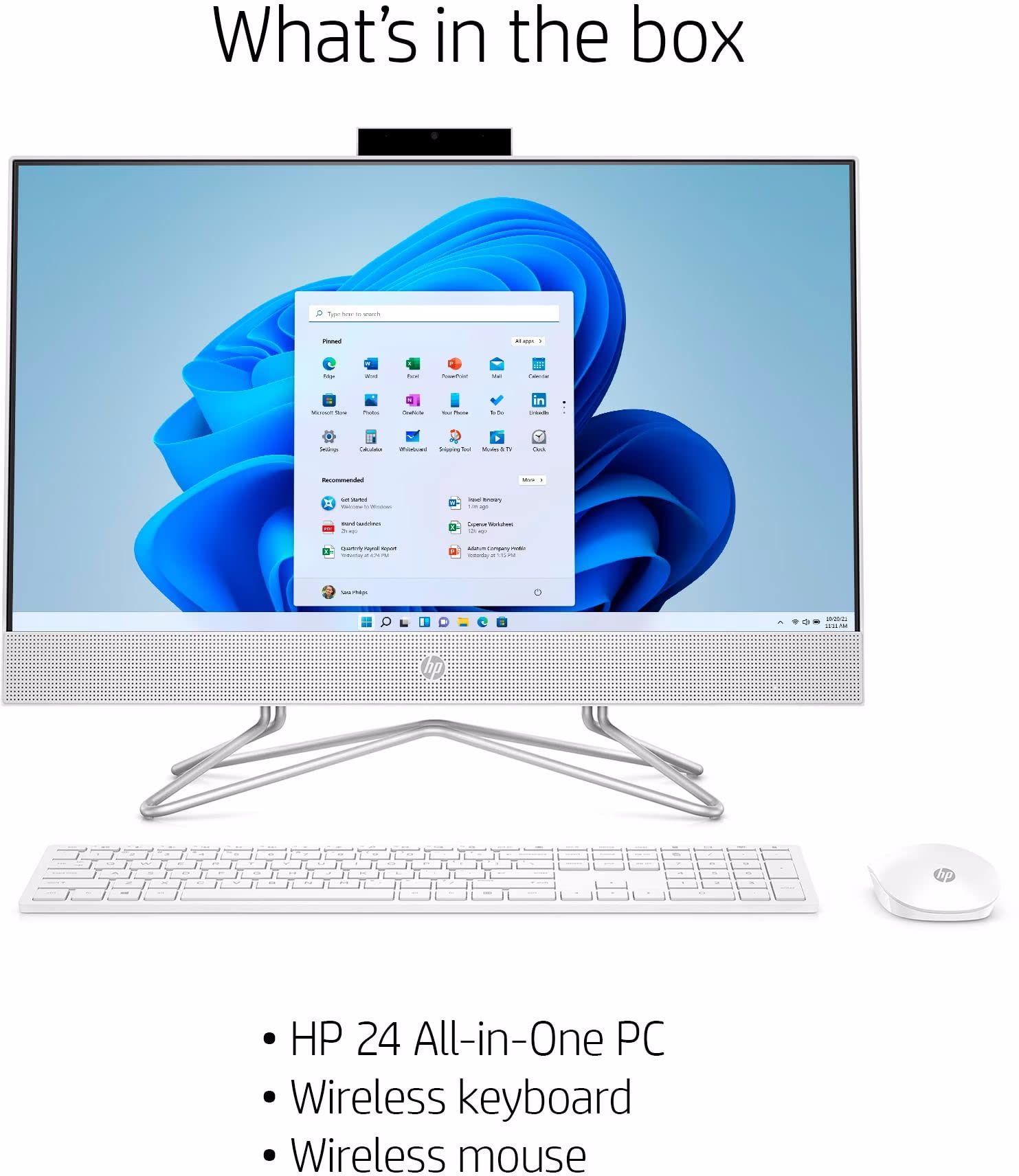 2022 Latest HP All-in-One Desktop | 24-inch FHD IPS Touchscreen | Intel 2-Core i3-1115G4 | 8GB DDR4 256GB SSD | Intel UHD Graphics | WiFi | BT | Card Reader | Wireless KB Mouse | Windows 10 Pro