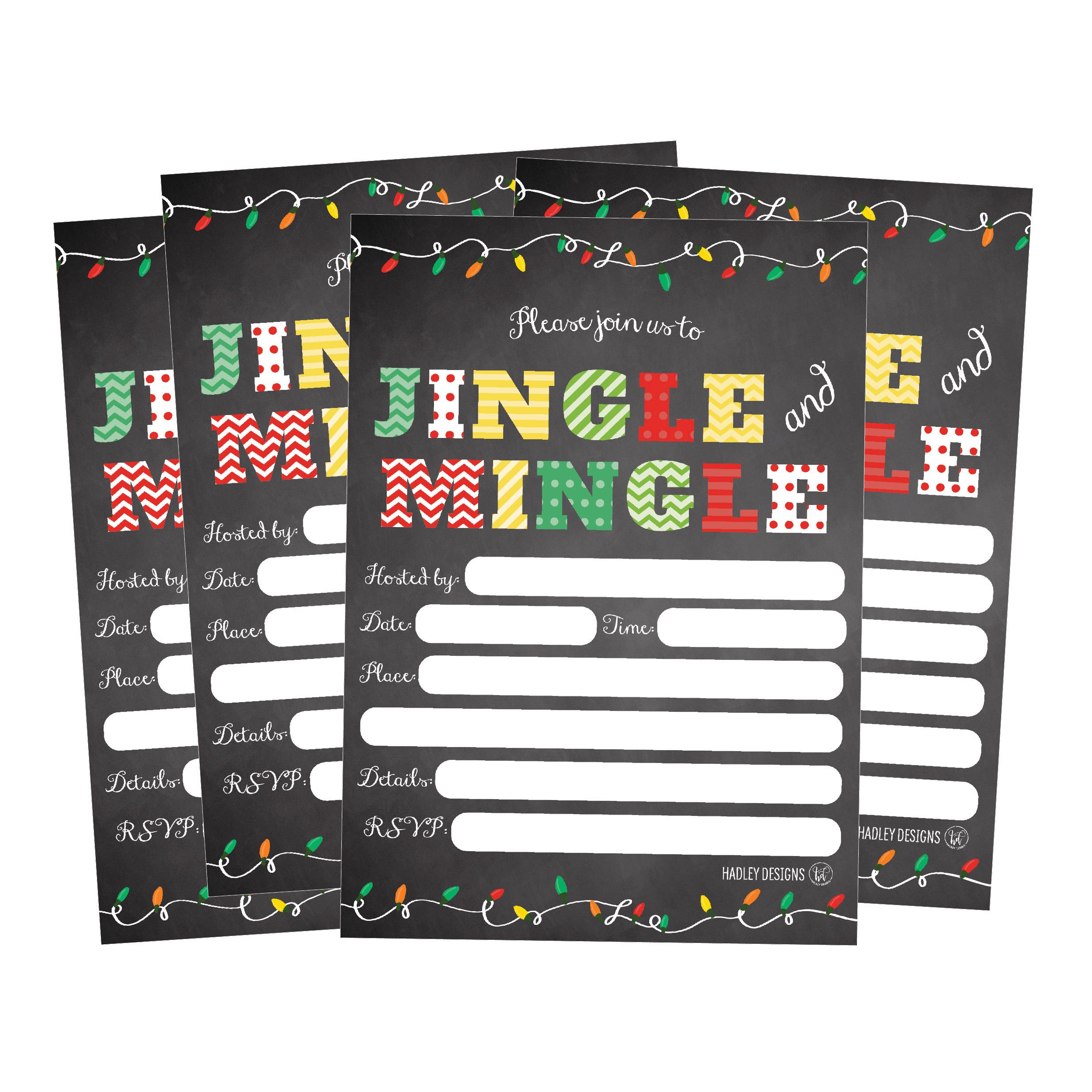 25 Jingle And Mingle Invitations For Christmas Party Invitations - Holiday Party Invitations Christmas Party Invites Adults, Winter Birthday Invitations Christmas Open House Invitations Xmas Party
