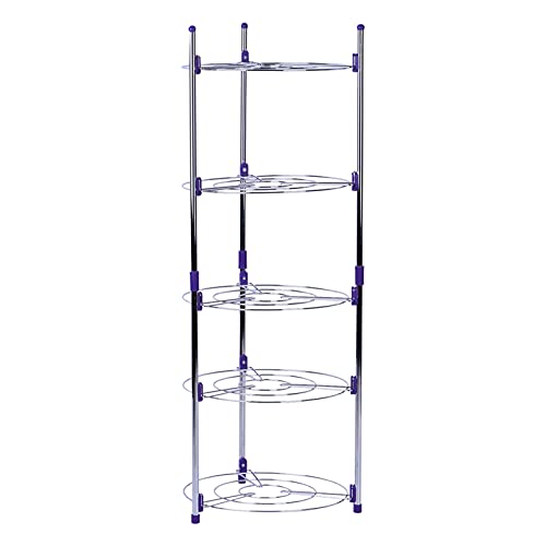 5 Tiers Pot Shelf, 101.5 x 35cm Silver Carbon Steel Home Kitchen Metal Wire Shelving Organizer Storage Rack Cookware Holder