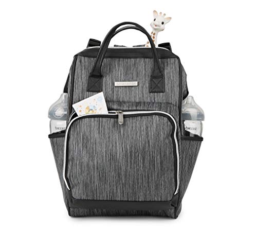 Bananafish Diaper Bag - Multi-Function Design Nappy Bag for Baby Care or Travel - Carry or Wear as Backpack - Large Capacity in Trendy, Stylish Design, Dark Grey
