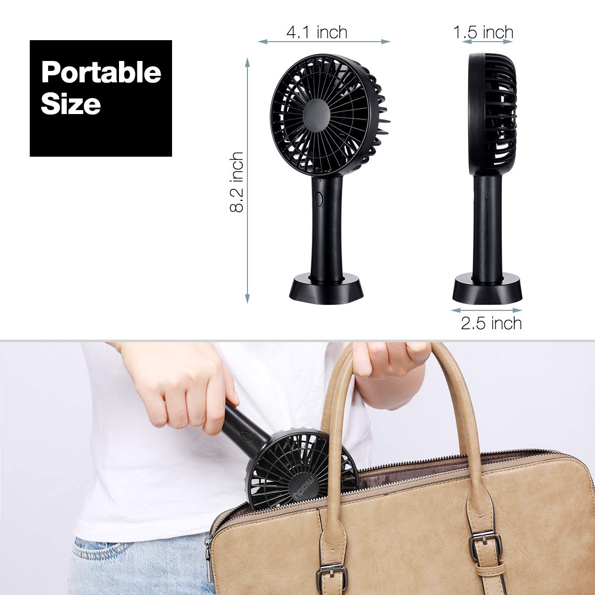 2-Pack Portable Handheld Fan 3 Speed Mini USB Desk Table Fan Personal Electric Small Fan for Travel Office Room Household Outdoor