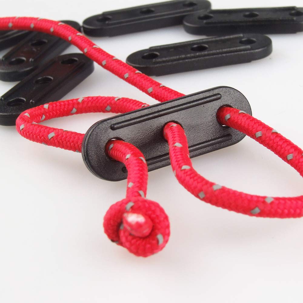 20PCS Plastic Cord Tensioners Rope Adjuster Tent Guyline Wind Rope Buckle Fastener Tightener for Outdoor Camping Hiking Picnic Backpacking