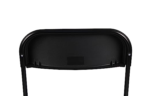 BTEXPERT Plastic Folding Steel Frame Commercial High Capacity Event Chair Lightweight Set for Office Wedding Party Picnic Kitchen Dining Church School Set of 2, Black