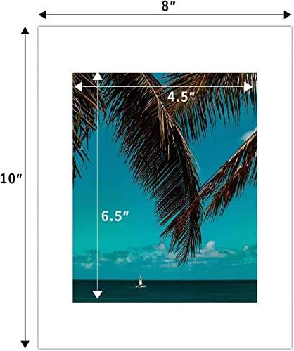 A PLUS MAX 8x10 White Picture Mat board with Core Bevel Cut Frame Mattes for 5x7 Pictures - Pack of 10