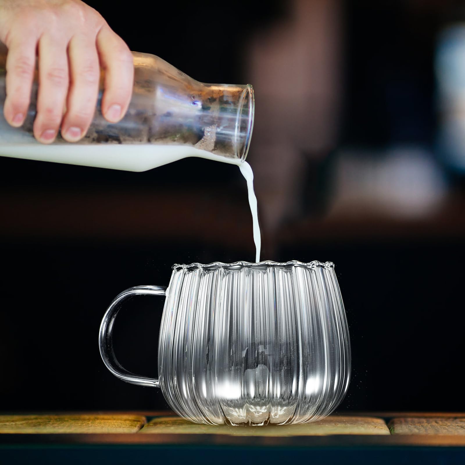 Angoily 2pcs Glass Pumpkin Cups 350ml Breakfast Cup for Milk Beer Cup Breakfast Glass Transparent Juice Cup Cocktail Cup Beverage Cup Transparent Whiskey Cup Drinking Cup Coffee Mug Clear Mug