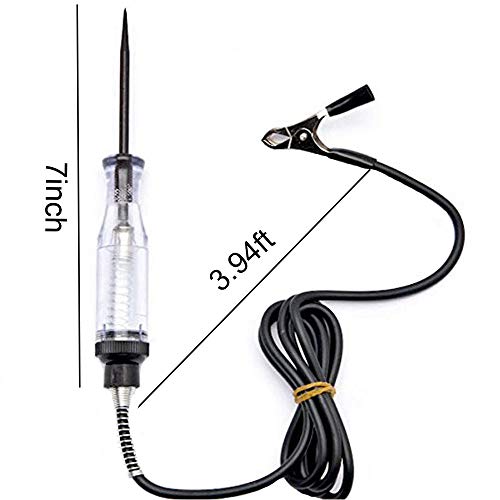 2 Pcs Car Circuit Tester, 6V-12V-24V DC, TuNan Automotive Voltage Test Electrical Volt Continuity Tester Auto with Indicator Light/Long Probe for Truck SUV RV/Wire/Fuse/Socket - Black