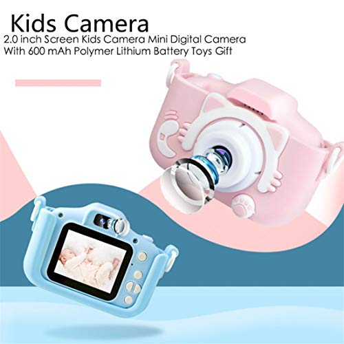 Cartoon Children Camera Mini Children Digital Camera Children Camera Toy 2000W Pixel 1080P HD Screen Camera(Without Memory Card),Blue