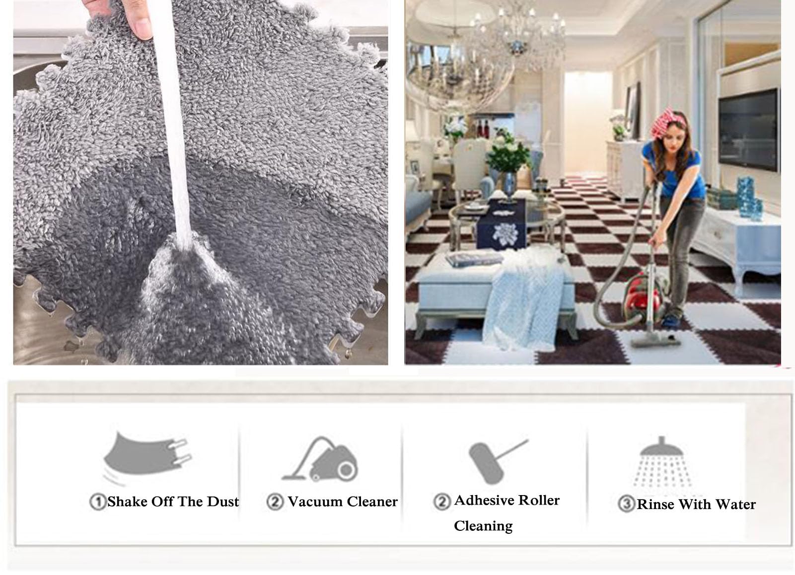 20pcs/19.38sqft Interlocking Carpet Tiles Plush Foam Mats 12"X12" X0.4" Square Foam Floor Mat Tiles DIY Cuttable Washable Soft Climbing Carpet Mats are(Size:30x30x1cm,Color:Black)