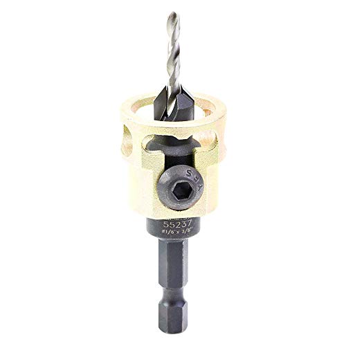 Amana Tool - 55237 Carbide Tipped Adjustable Countersink with Depth-Stop 3/8 Dia x 49 Degr