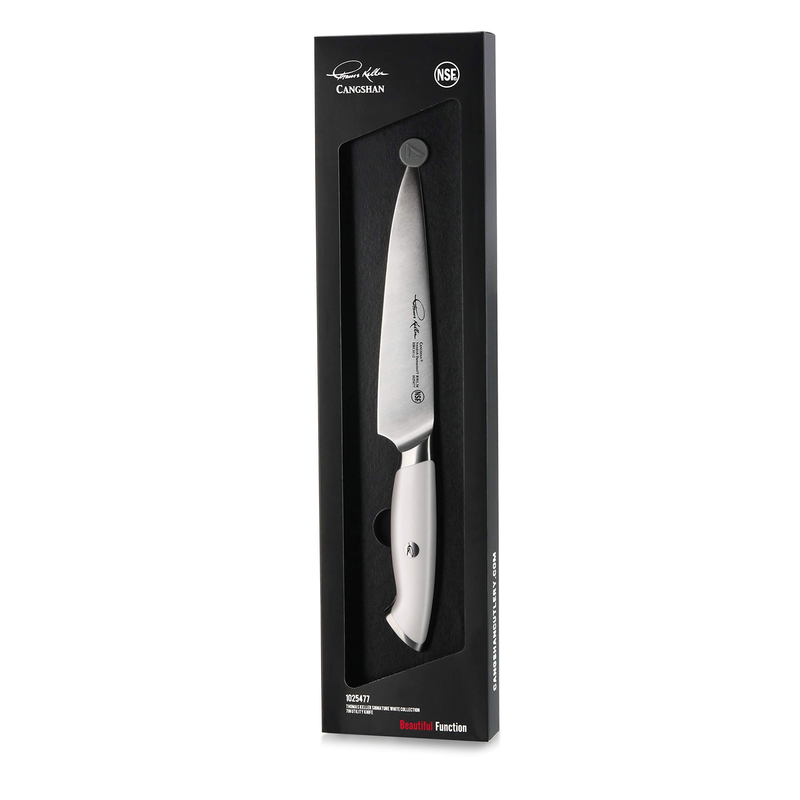 Cangshan Thomas Keller Signature Collection Swedish Powder Steel Forged, 7-Inch Utility Knife, White
