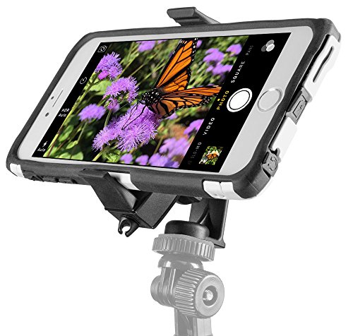 Arkon Tripod Adapter with Phone Holder for iPhone XS Max XS XR X 8 Galaxy S10 S9 Note 9 8 Retail Black & Mobile Grip 2 Phone Holder for iPhone 7 6S Plus 6 Plus 6S 6 5S Galaxy S7 S6 Note 5 Retail Black