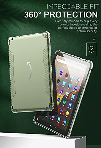 MoKo Case Fits All-New Kindle Fire HD 10 & 10 Plus Tablet (11th Generation, 2021 Release) 10.1", Ultra Clear Soft Flexible Transparent TPU Skin Bumper Back Cover Shell, Clear