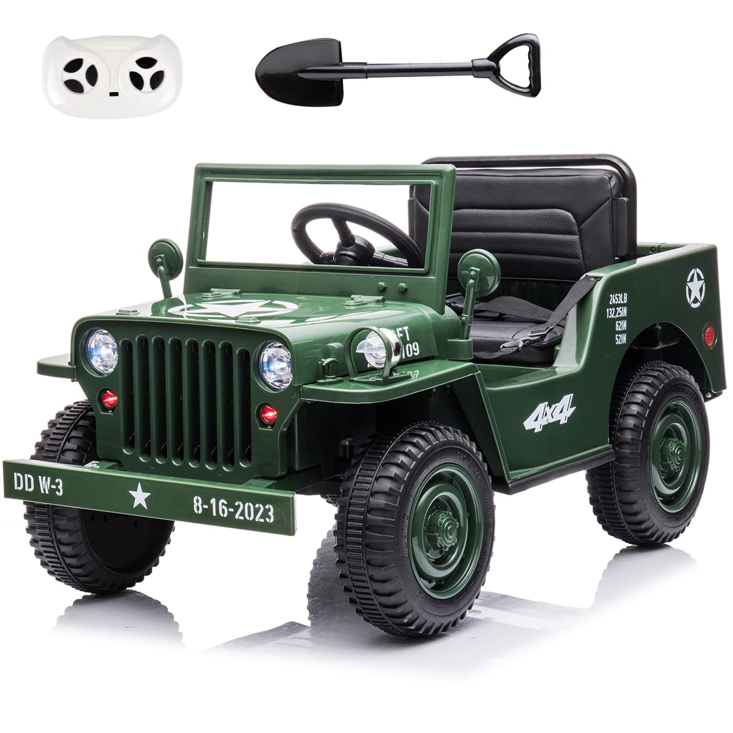 AVRCECI Ride On Truck 12V Electric Vehicles Battery Powered Ride on Car Toys w/Four Wheels,Remote Control, Music,LED Lights, High and Low Speed for Boys Girls Toddlers(Green)