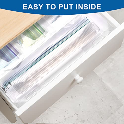 Bag Storage Organizer, Ziplock Bag Organizer Acrylic Food Plastic Bag Dispenser For Kitchen Drawer Or Wall Mount Compatible With Gallon, Sandwich, Snack Various Size Bags