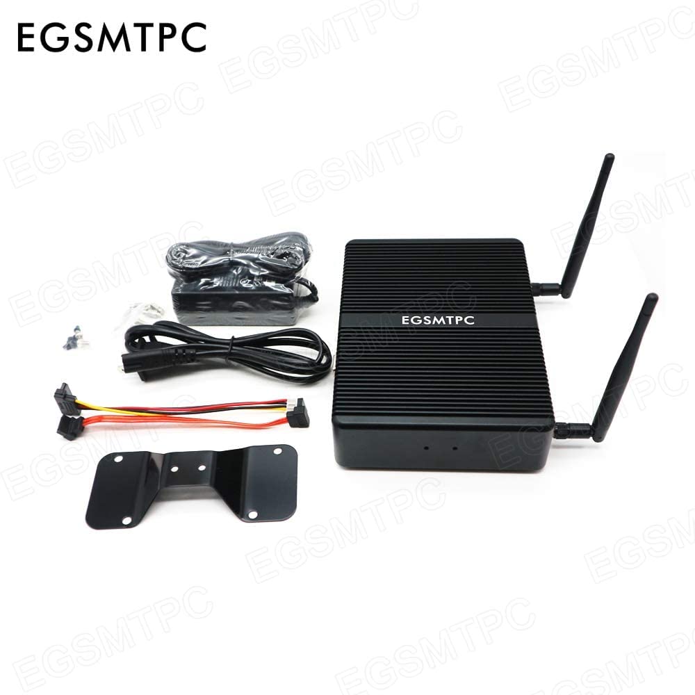 EGSMTPC Mini PC with 4GB RAM 32GB SSD WiFi, 4 GIGA LAN Port, VGA HDMI, 2 USB Port, Celeron J1900 Processor Quad core 2 GHz, Fanless Mini PC J1900