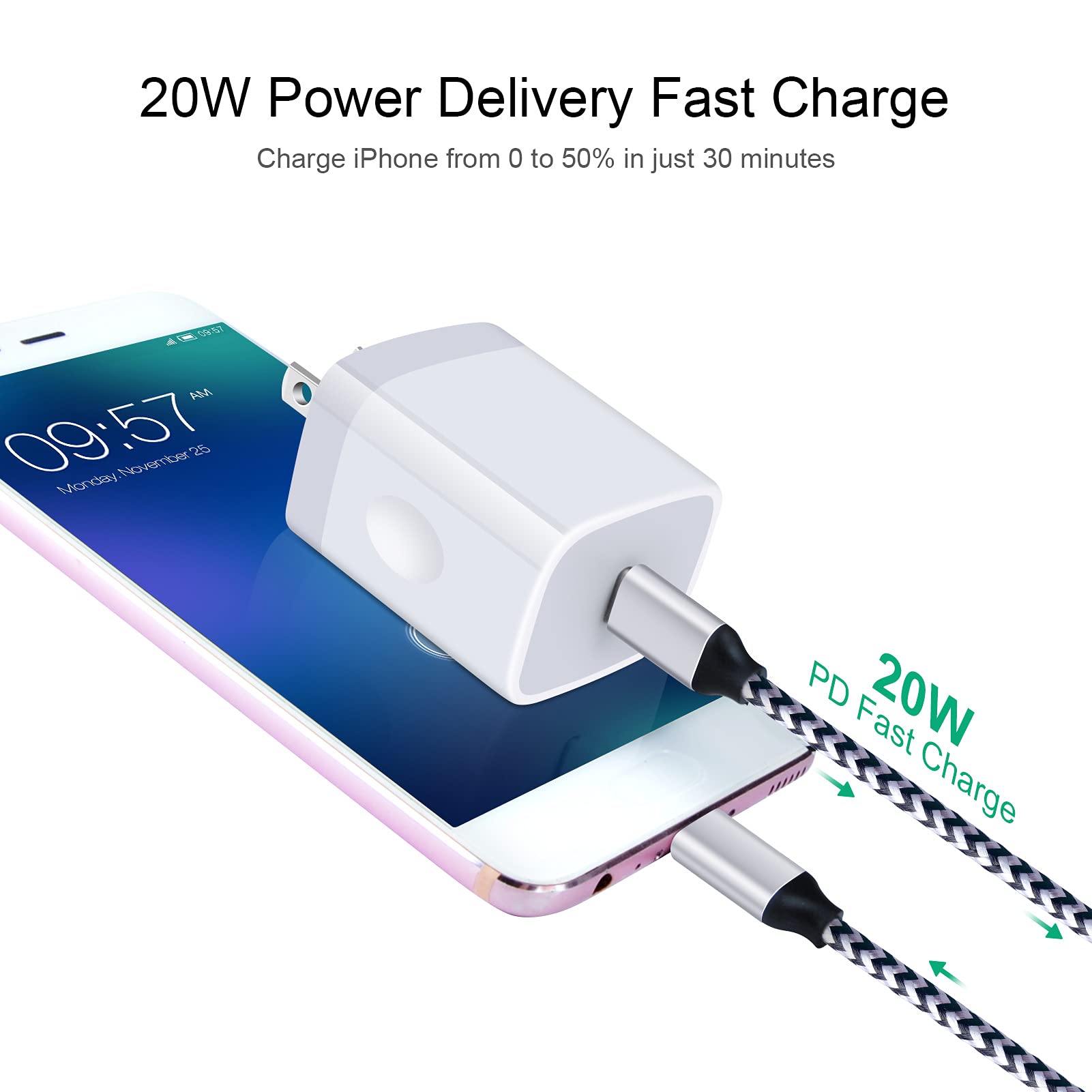 20W PD USB C Fast Charger Compatible Google Pixel 8 7 Pro 6 Pro 6a 5 5a 5G 4 XL 4a 3 XL 3a 2 XL Pixel Phone, Samsung Galaxy S24 Ultra Plus S23 S22 S21 FE S20 S10 S10E Note 20 10