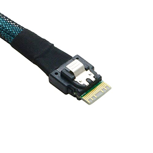 chenyang CY Slim Line SAS 4.0 SFF-8654 4i 38 Pin Host to 4 SATA 7 Pin Target Hard Disk Fanout Raid Cable 50cm
