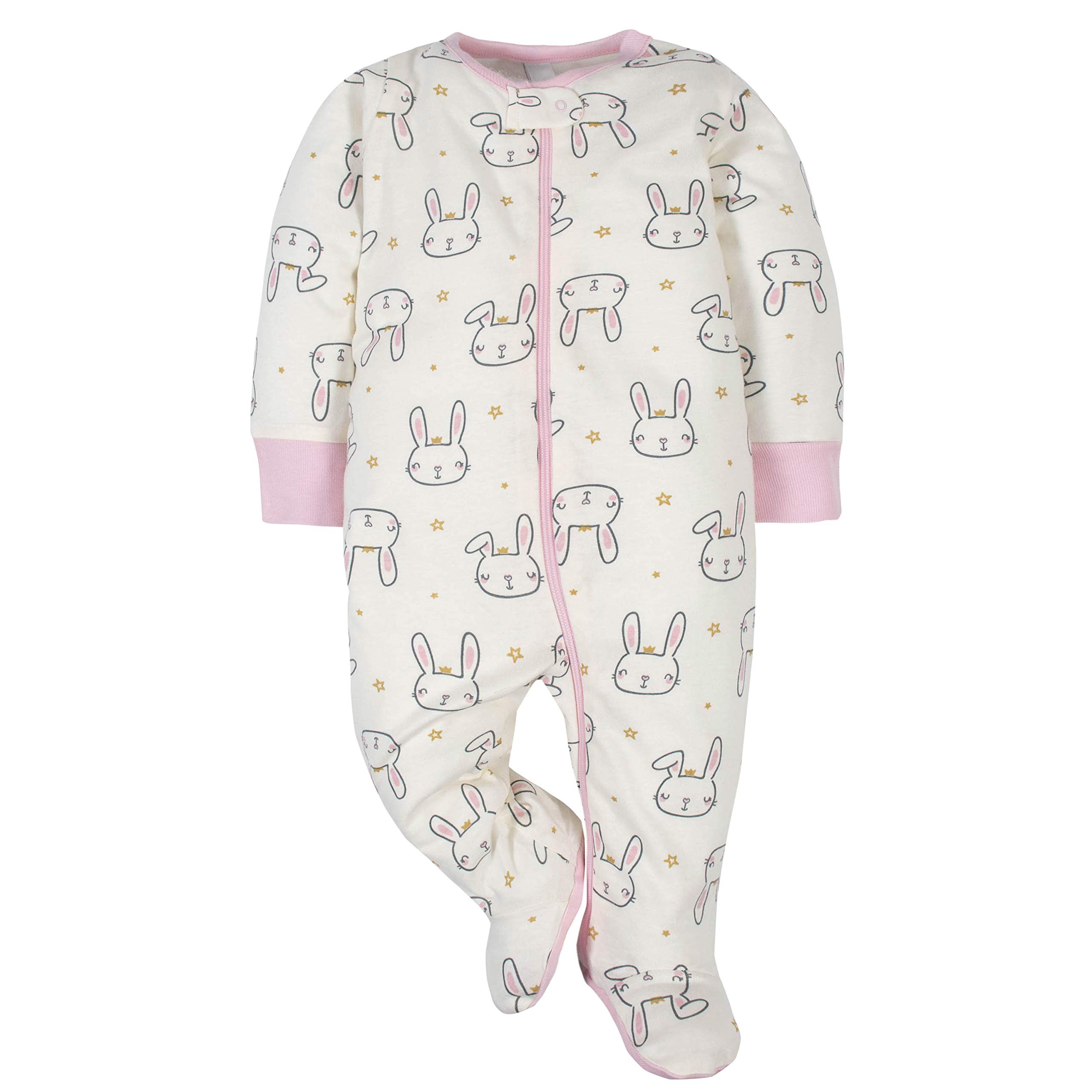 Gerber Baby Girls 4 Pack Sleep 'N Play Footie Princess Pink 0-3 Months