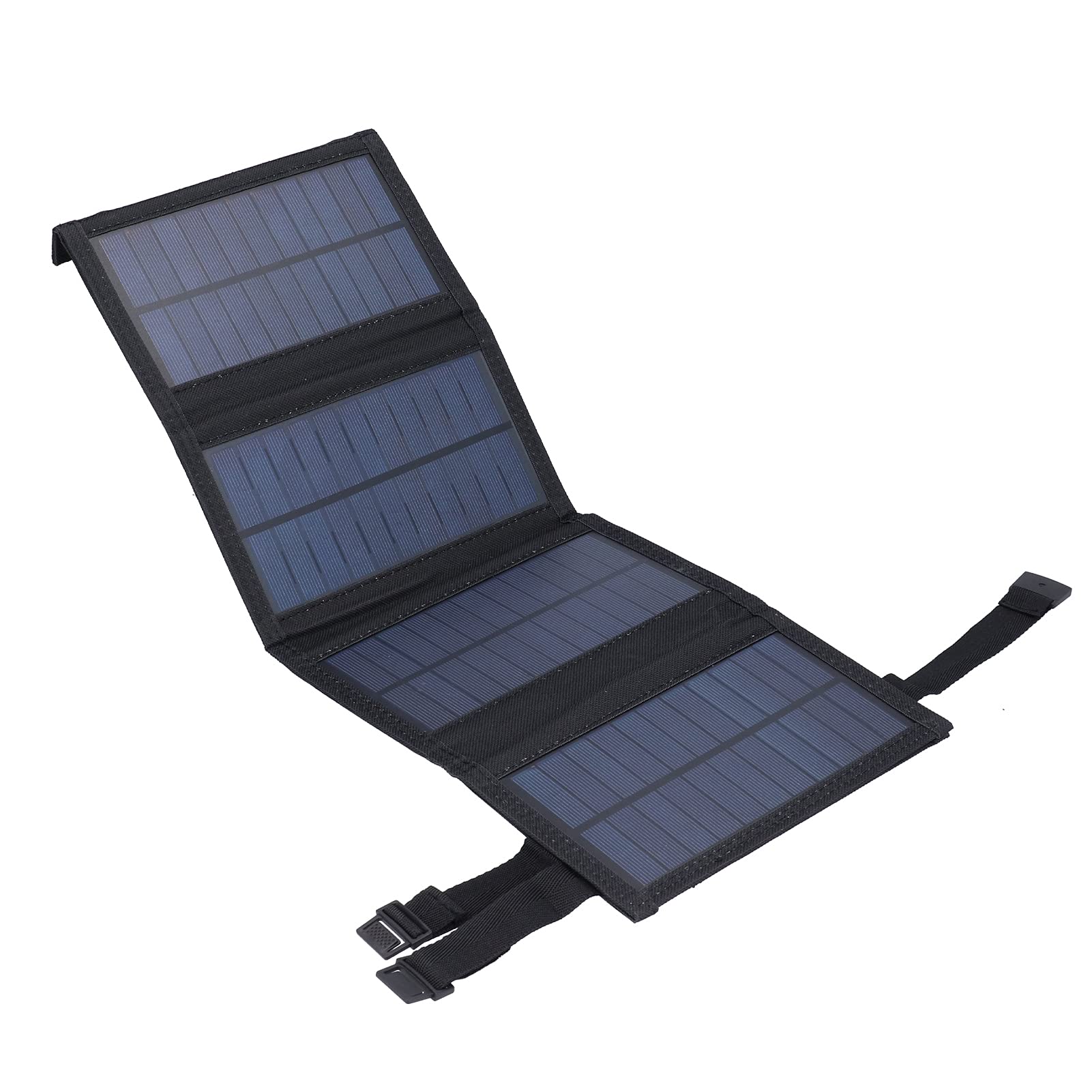20W USB Solar Panel, Foldable Portable Polycrystalline Solar Cells Charger for Mobile Power Supplies, Laptops, Tablets, GPS (Black)