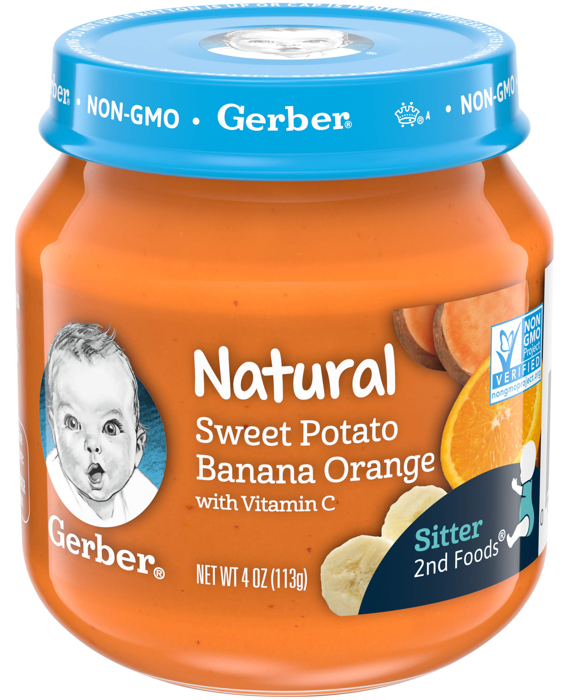 Gerber Purees 2nd Foods Natural Sweet Potato Banana Orange, 4 Oz (Pack Of 10)