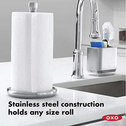 OXO Good Grips Steady Paper Towel Holder & Good Grips SimplyTear Paper Towel HolderĀ - Stainless Steel