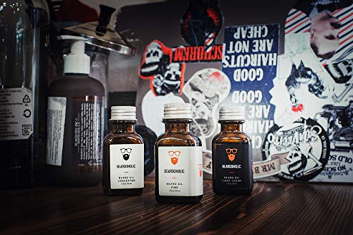 Beardoholic Beard Oil – 7 All-Natural Ingredients – Faster and Thicker Beard Growth – Eliminates Itch and Dandruff Instantly – Unscented Beard Growth Oil - 30 ml Leave-in Conditioner and Softener